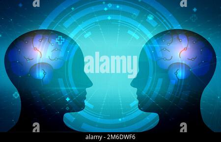 Human brain technology background.Medical research scientist concept ...