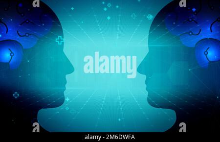 Human brain technology background.Medical research scientist concept ...