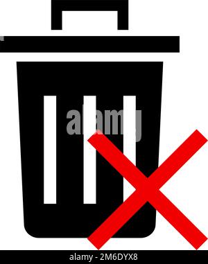 Do not recycle sign. Do not throw in trash. Recycle bin sign icon. For ...