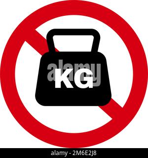 Kettlebell ban sign. Kettlebell is forbidden. Prohibited sign of ...
