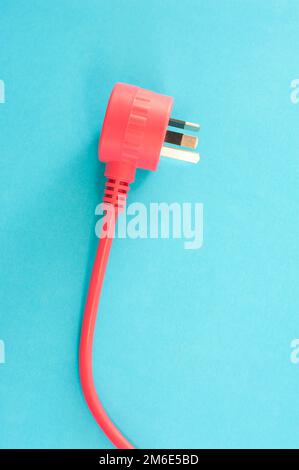 Red electrical lead with integrated plug Stock Photo - Alamy