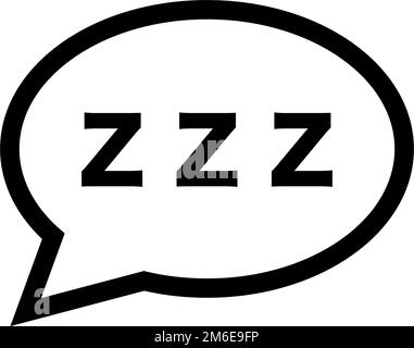 Silhouette snoring. ZZZ sleep bubble icon. Website design sleep symbol ...