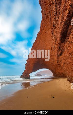 Red arches of Legzira beach, Morocco Stock Photo - Alamy