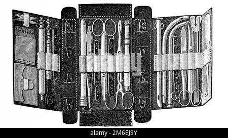 Antique Medical Illustration of Surgical Tools circa 1881 Stock Photo ...