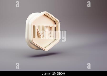 Beautiful illustrations abstract Gold NFT store symbol icon on a bright ...