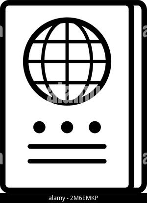 Passport icon for international travel. Proof of entry. Editable vector ...