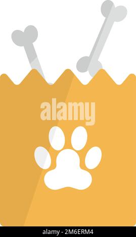 Snack bone pack icon flat vector. Dog food. Pet animal isolated Stock ...