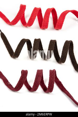 set colorful curl spiral eco natural cotton flat cord lace for shoes ...