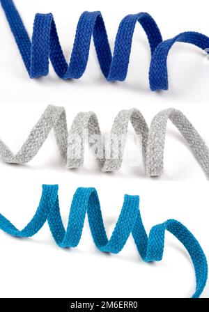 set colorful curl spiral eco natural cotton flat cord lace for shoes ...