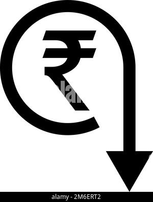 Rupee money icon, indian graphic pay business sign, market economy ...
