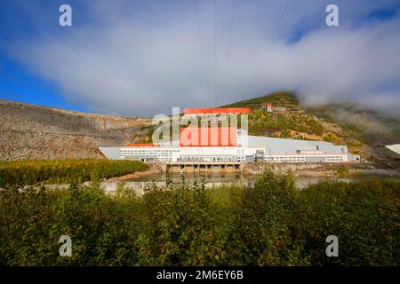 The main building of the Kolyma hydroelectric power station on the ...