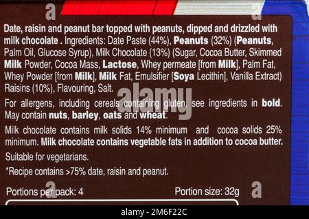 Nutritional information on back of Snickers Triple Treat Fruit, Nut ...