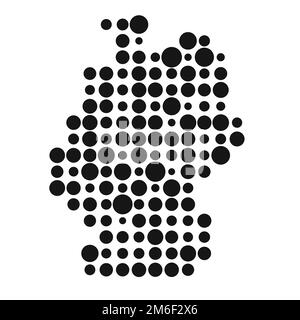 Germany Map Silhouette Pixelated generative pattern illustration Stock ...