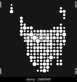 Tasmania Map Silhouette Pixelated generative pattern illustration Stock ...