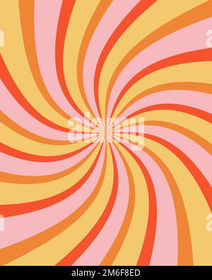 Retro 70s abstract groovy sunburst pattern background Stock Vector ...