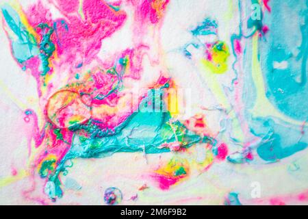 Texture created with paints of primary colors, magenta, blue and yellow ...