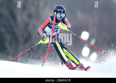 Amelia Smart, of Canada, competes in the first run of the women's ...