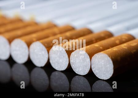 Stacked Filter Cigarettes, Macro Closeup Pattern, Smoking Addiction ...