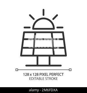 Solar panel pixel perfect linear icon Stock Vector Image & Art - Alamy