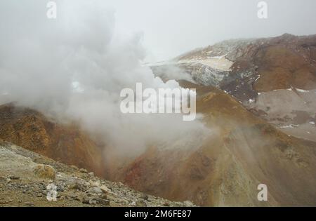 Morning ascent to the Mutnovsky volcano Stock Photo - Alamy