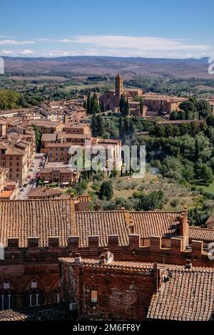 Aerial View of Siena from Facciatone - Red Tiled Traditional Rooftops ...