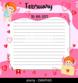 February monthly planner, weekly planner, habit tracker template and ...
