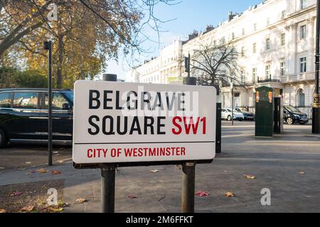 London- Belgrave Square, an 19th Century garden square in Belgravia ...