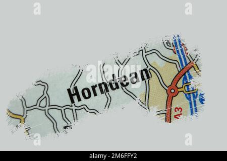 Horndean, Hampshire, United Kingdom atlas map town name - black and ...