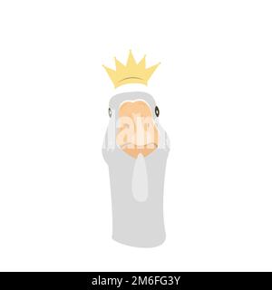 King goose in crown isolated. Ruler waterfowl Vector illustration Stock ...