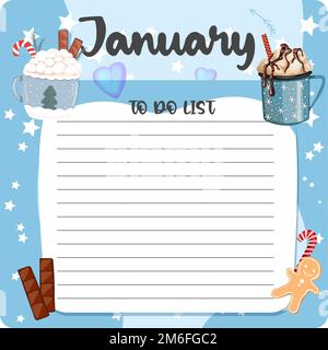 January monthly planner, weekly planner, habit tracker template and ...