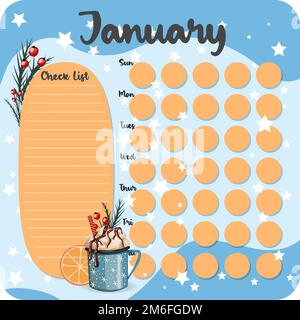 January monthly planner, weekly planner, habit tracker template and ...