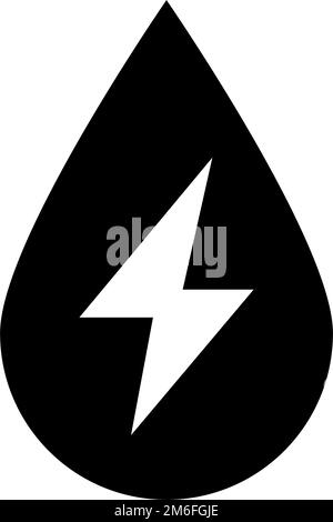 water energy and lightning thunder power energy logo icon template ...