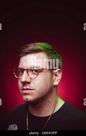 Idles drummer Jon Beavis photographed at Factory Studios, Bristol Stock ...