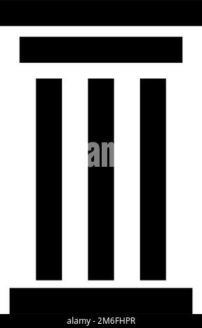Silhouette ancient rome architecture column icons. Vector architectural column and architecture ...