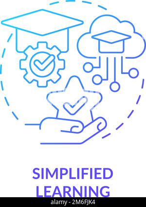 Simplified learning blue concept icon Stock Vector Image & Art - Alamy