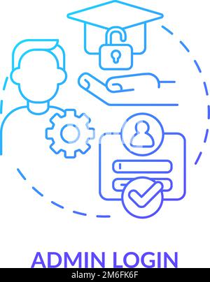 Admin login blue concept icon Stock Vector Image & Art - Alamy