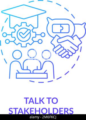 Talk to stakeholders blue concept icon Stock Vector Image & Art - Alamy