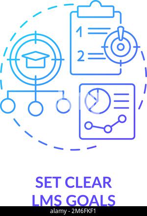 Set clear lms goals blue concept icon Stock Vector Image & Art - Alamy