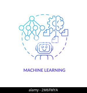 Machine learning blue gradient concept icon Stock Vector Image & Art ...