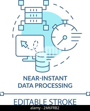 Near instant data processing blue gradient concept icon Stock Vector ...