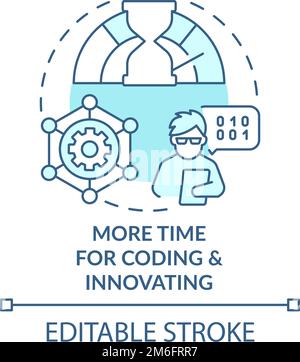 More time for coding and innovation concept icon Stock Vector Image ...