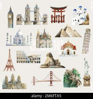 Leaning Tower of Pisa. Architectural monument. Vector illustration ...
