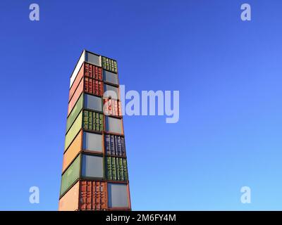Multicolored container tower, non habitable building, Italy Stock Photo ...