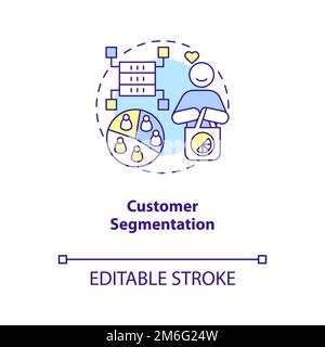 Customer segmentation line icon concept. Customer segmentation flat ...
