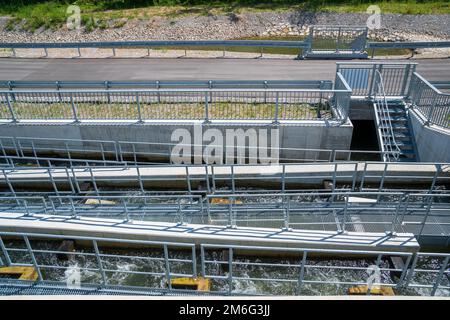 Fish ladder for spawning migration on the river Lech north of Landsberg ...
