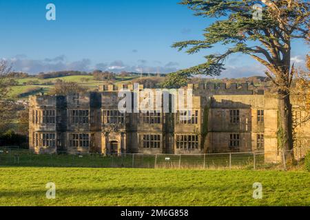 Exterior façade of the derelict remains of Gibside Hall. Rowlands Gill ...