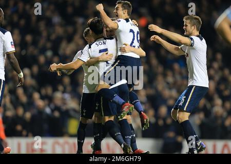 Tottenham Hotspur and Aston Villa players clash after the Emirates FA ...