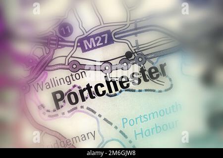 Portchester, Hampshire, United Kingdom atlas map town name ...