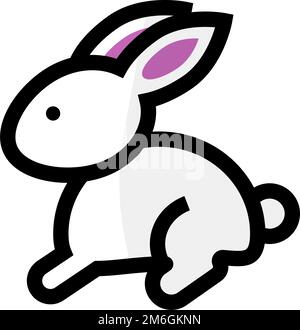 chinese rabbit animal character icon vector illustration design Stock ...