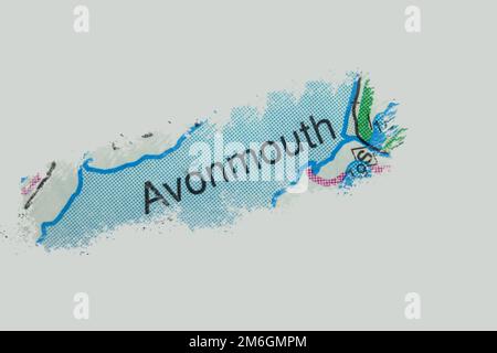 Avonmouth, United Kingdom atlas map town name Stock Photo - Alamy